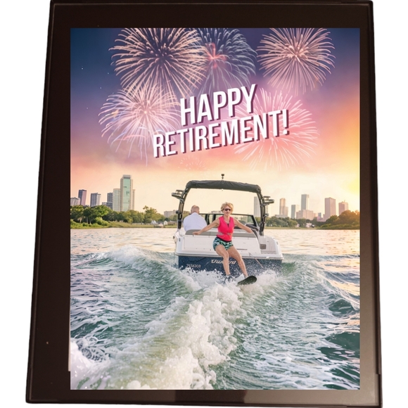 Handmade | Wall Decor | Happy Retirement In A Glass Front Frame 8x ...